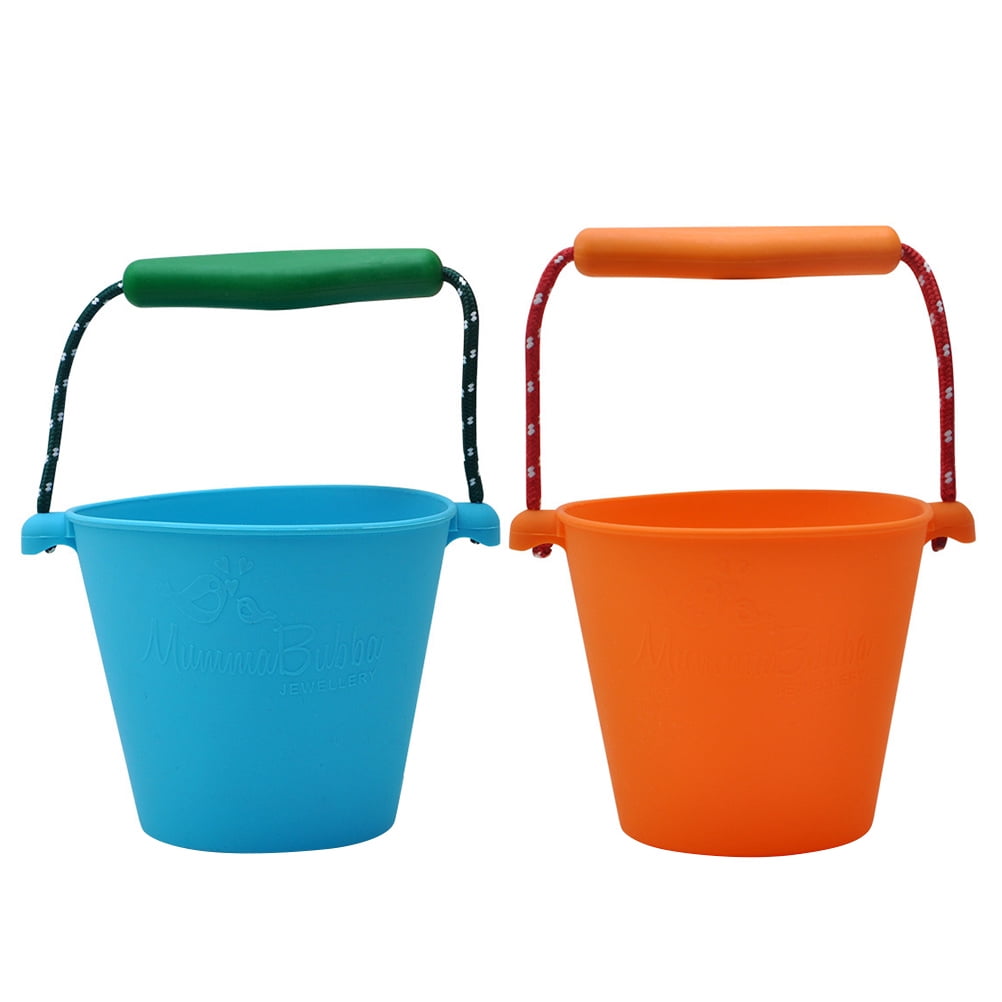 2 Pcs Silicone Beach Bucket Toys Multi-function Buckets Kid Gifts for ...
