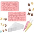 2 Pcs Silicone Chocolate Molds with Letters & Numbers, 100 Pcs Piping ...