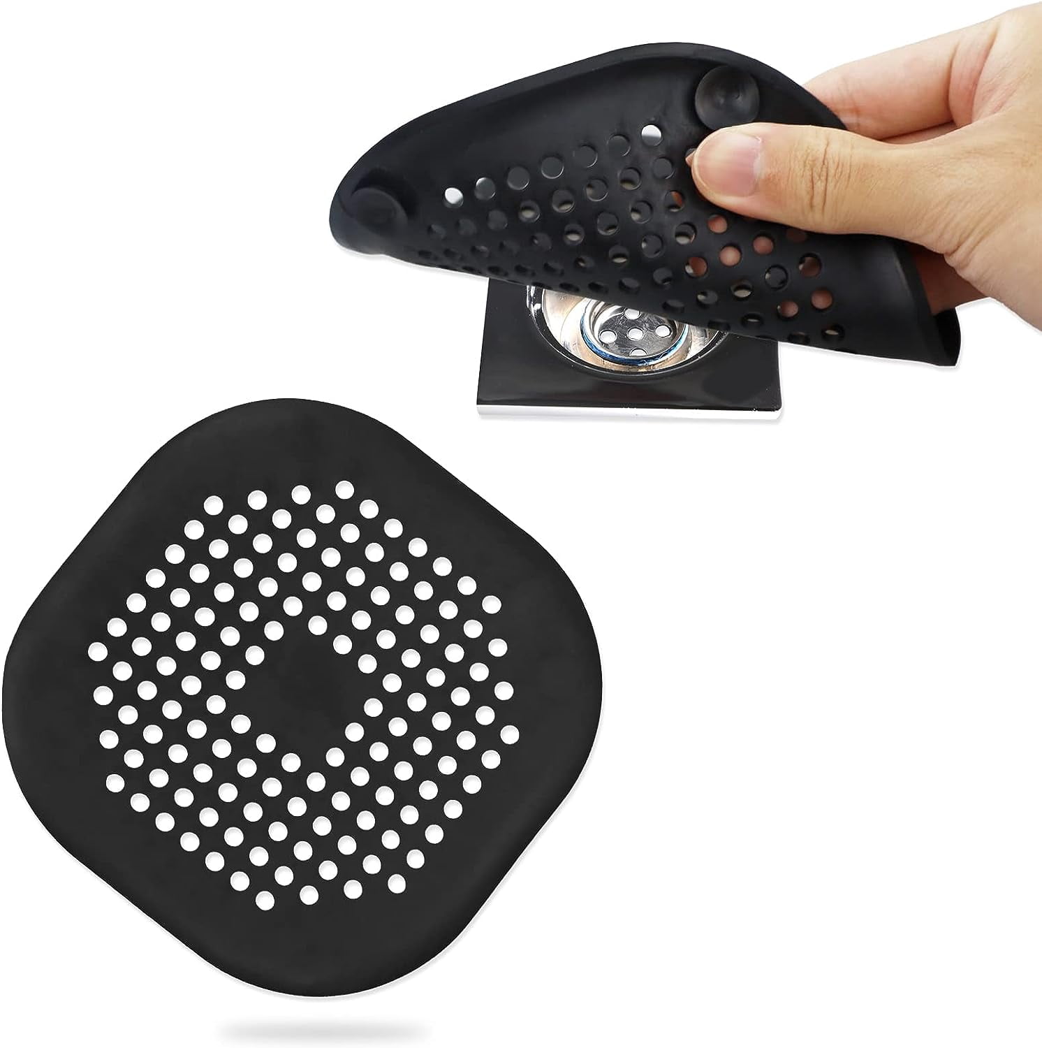 2 Pcs Silicone Drain Protector with Sucker, Sink Strainer Protector ...