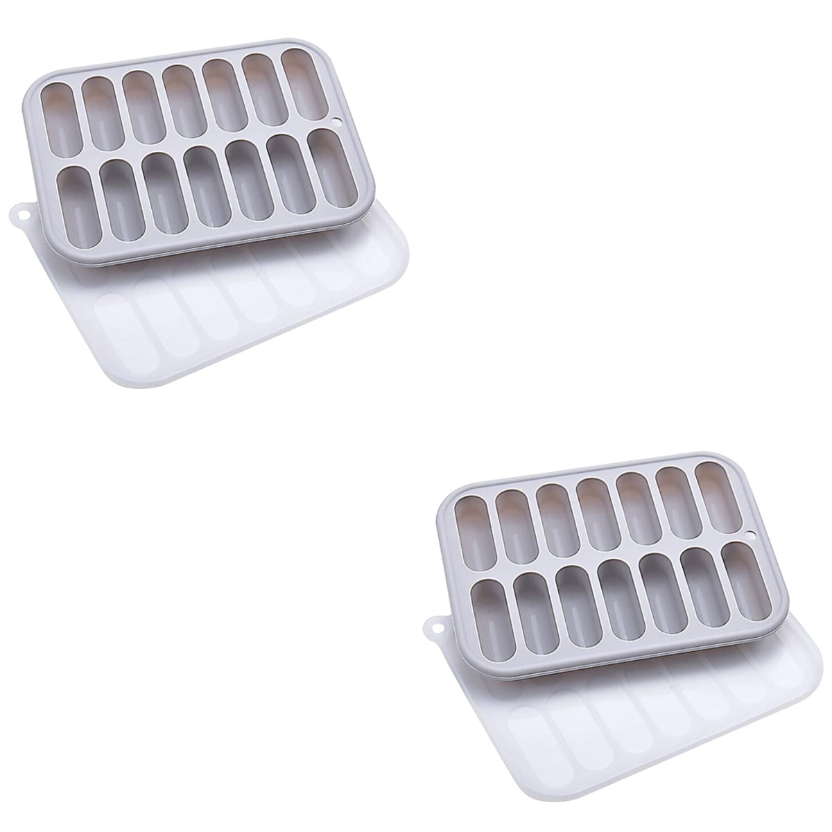 2 Pcs Silicone Ice Tray Cube Molds Para Paletas Chocolate Fridge Mini ...