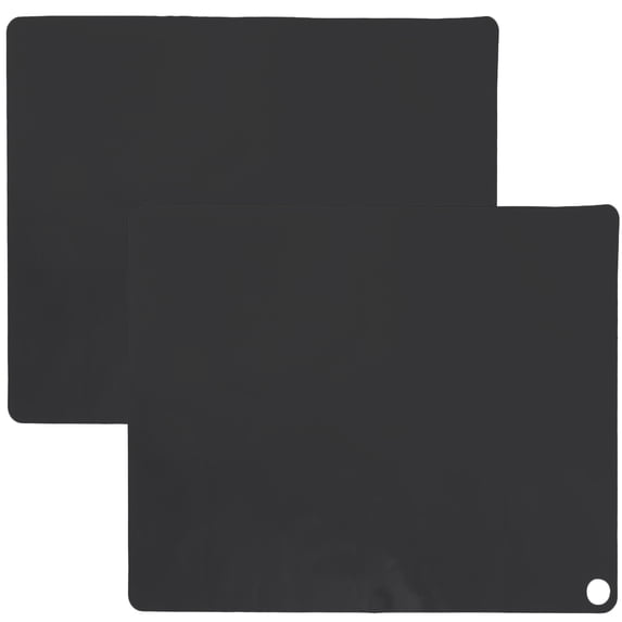 2 Pcs Silicone Induction Cooktop Mat Oven Liners Rack Protectors Black ...