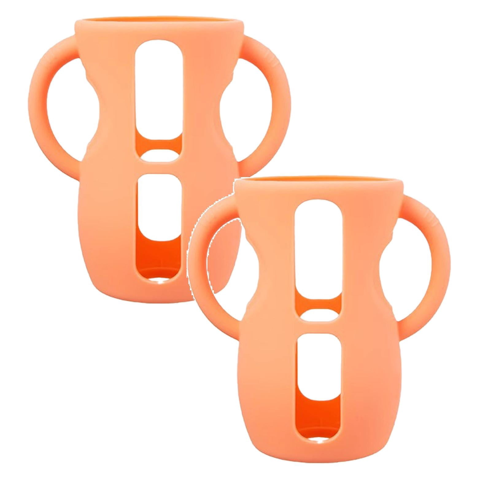 2 Pcs Silicone Sleeves with Handles for Natural Glass Baby Bottles ...