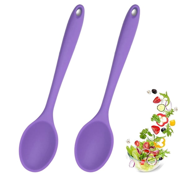 2 Pcs Silicone Spoons for Cooking Heat Resistant, Hygienic Design ...