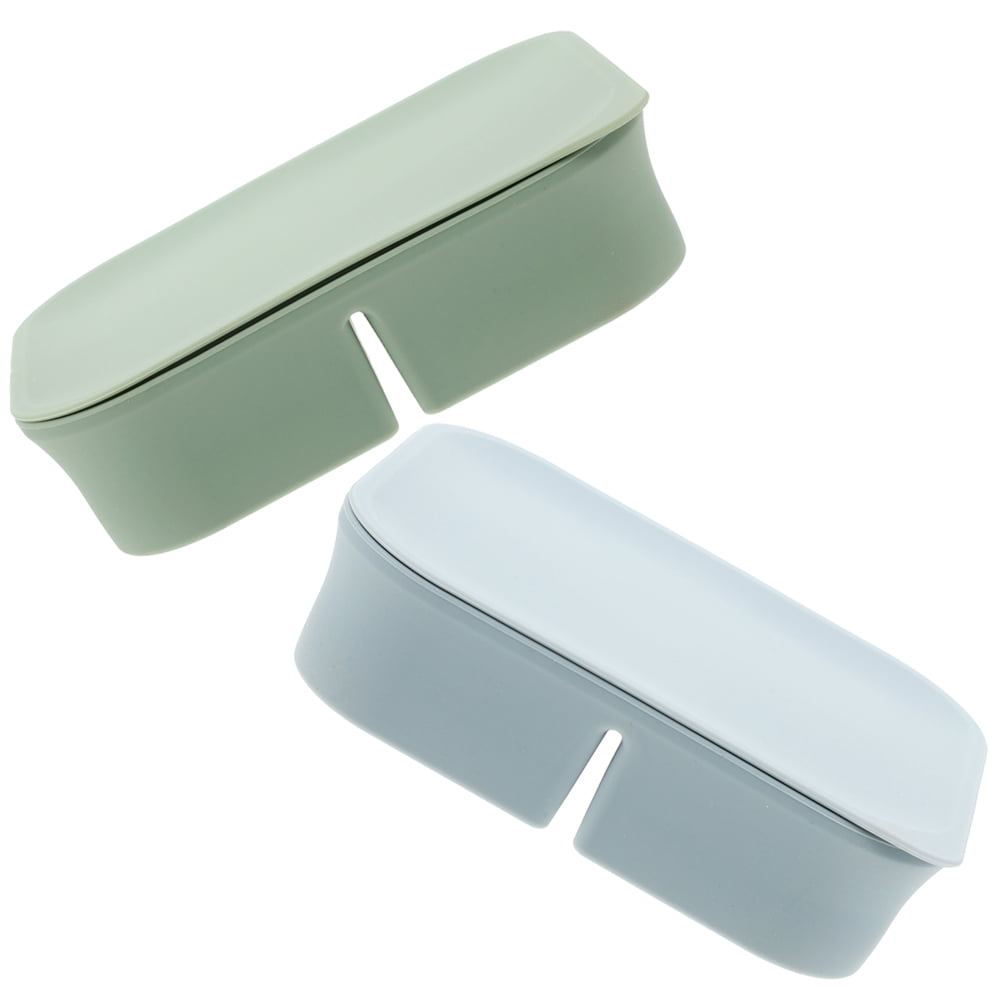 2 Pcs Silicone Storage Box Compartments Freezer Boxes Reusable ...