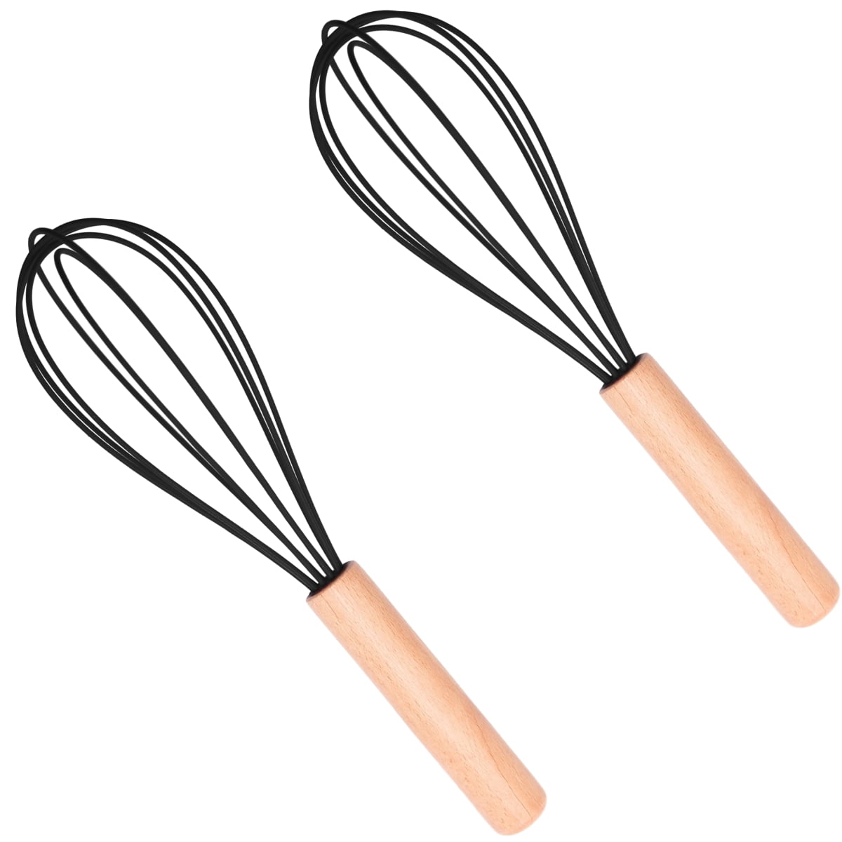 2 Pcs Silicone Whisk, Trianu 10" Kitchen Silicone Whisks for Cooking ...