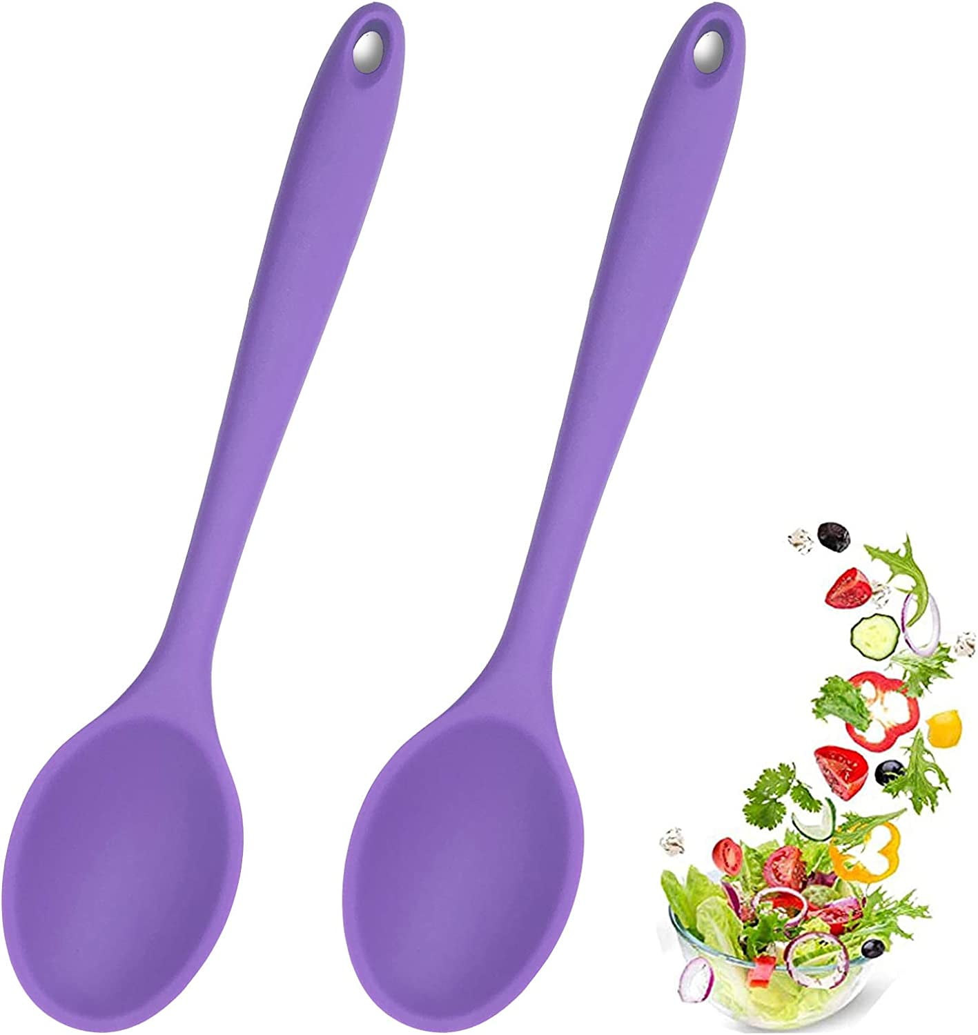 2 Pcs Silicone spoons for cooking heat resistant, Hygienic Design ...