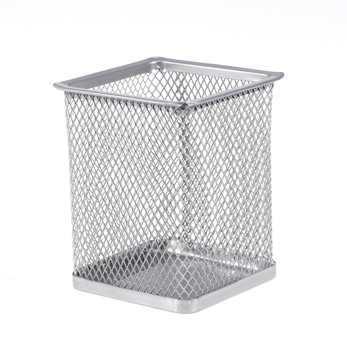 2 Pcs Silver Pen Pot Holder Cubes Lightweight Square Office - Walmart.com