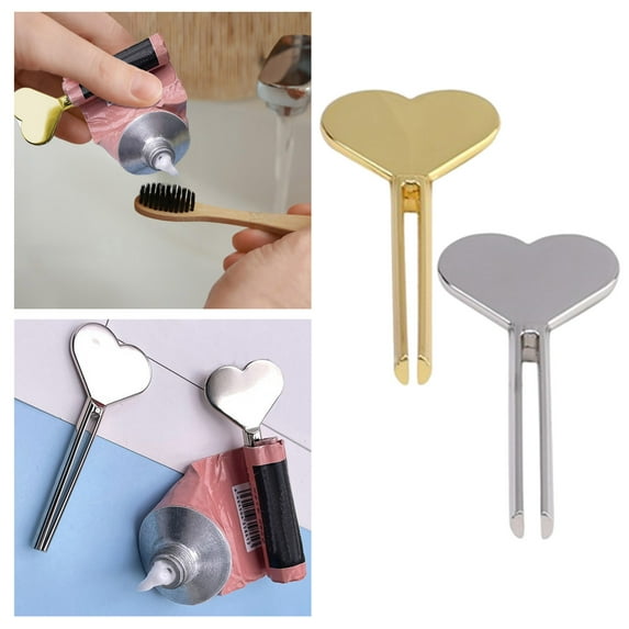 2 Pcs Silvery and Gold Metal Tube Squeezer Keys,Toothpaste Metal Hair ...
