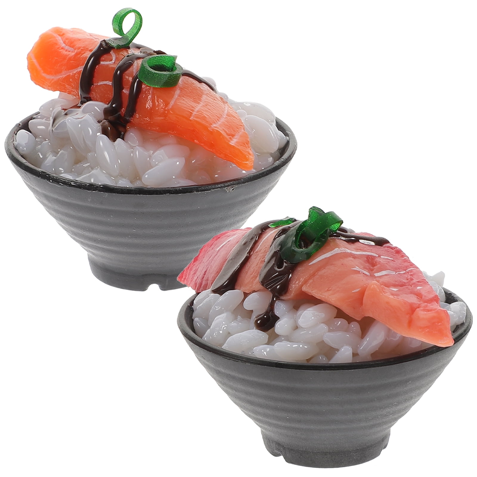 2 Pcs Simulated Sushi Rice Artificial Sashimi Model Childrens Toys Food ...