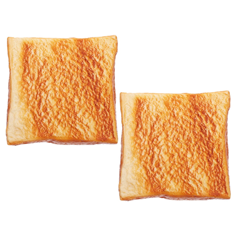 2 Pcs Simulated Toast Bread Home Decor Sliced Model Decorations Resin ...