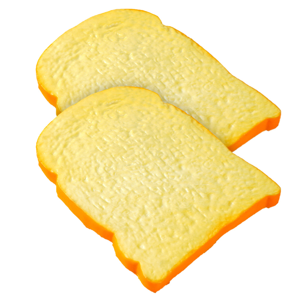 2 Pcs Simulated Toast Bread Realistic Fake Slice Plush Artificial ...
