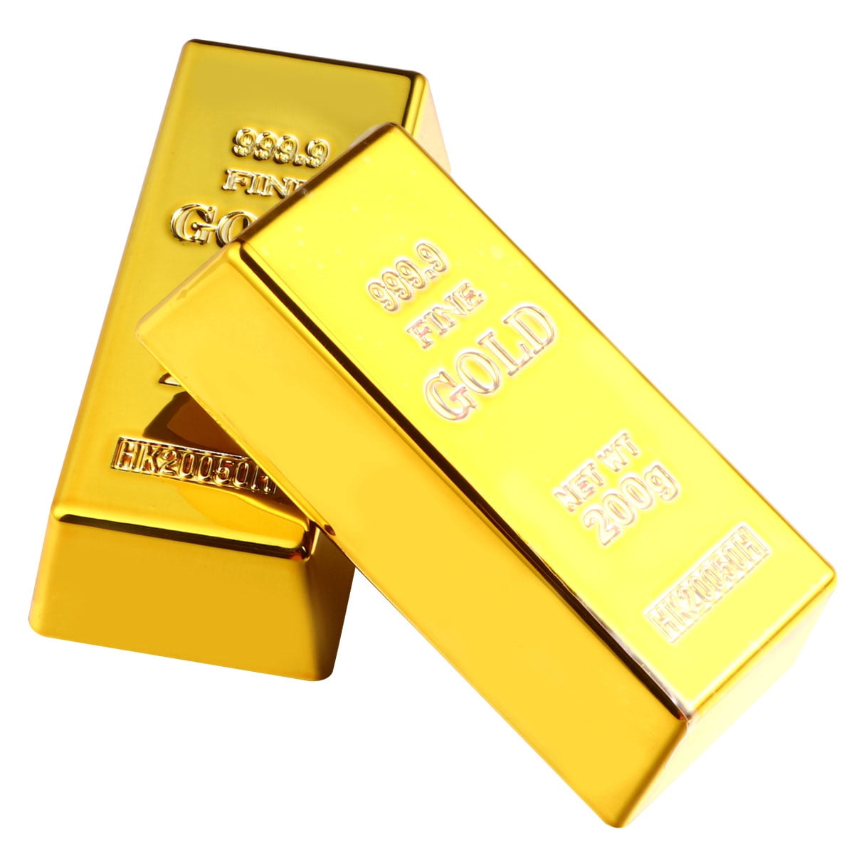 2 Pcs Simulation Gold Bar Ornaments Plastic Golden Bar Props Decorative ...
