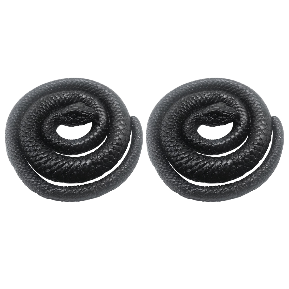 2 Pcs Simulation Snake Models Inflatable Remote Control Child Black ...