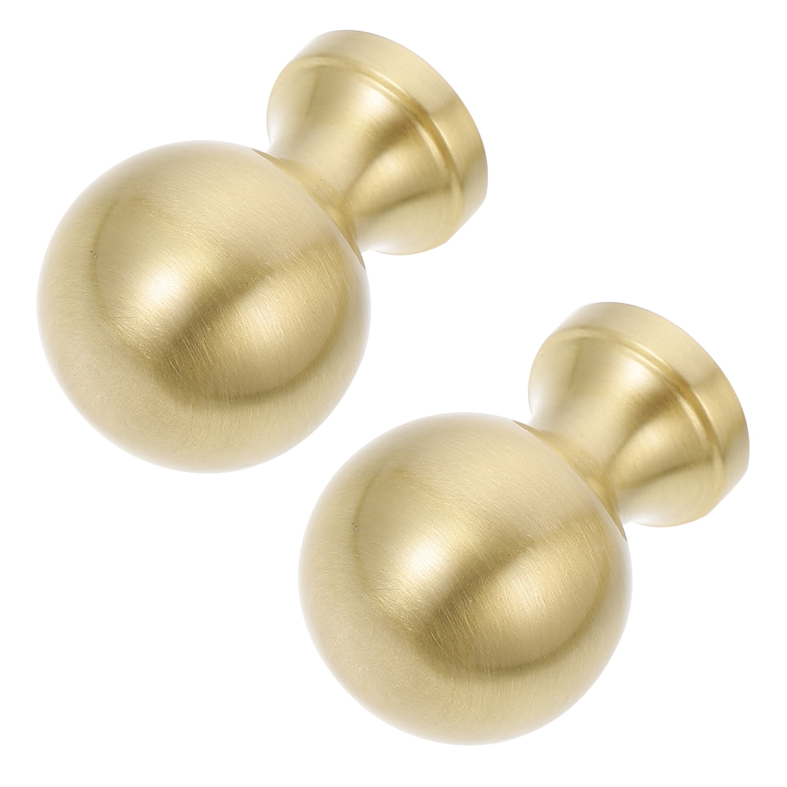 2 Pcs Single Hole Golden Handles Brass Drawer Pulls Cupboard Knobs ...