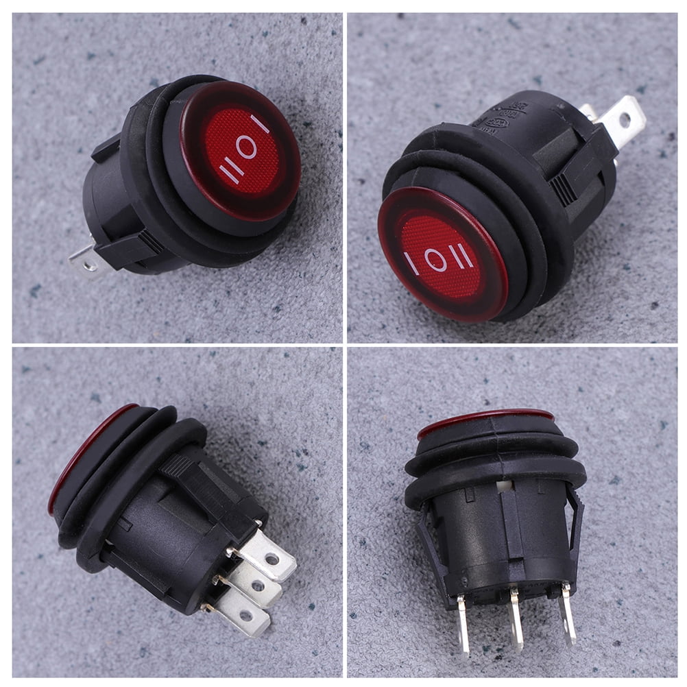 Raindrops Black Rocker Arm Switch Panel with Red Light Waterproof and ...