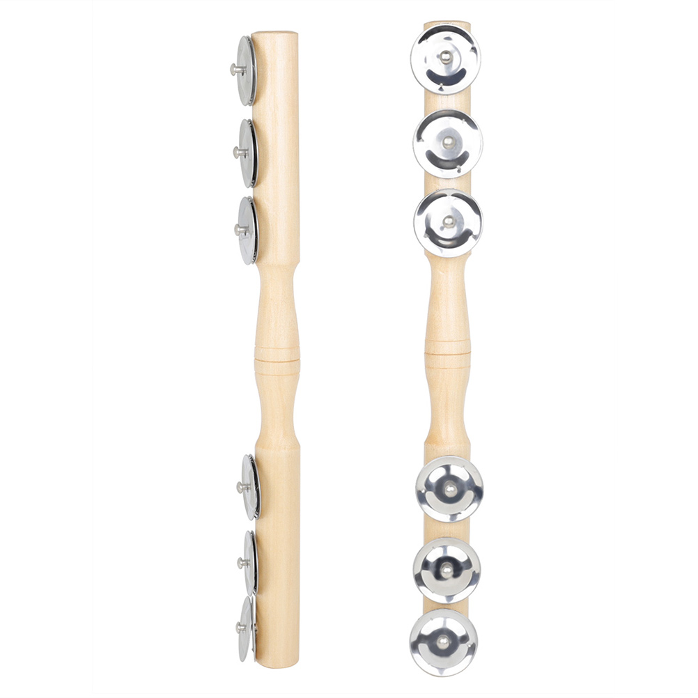 2 Pcs Six Bell Stick Toy Musical Instruments Kids Wooden Baby Tool ...