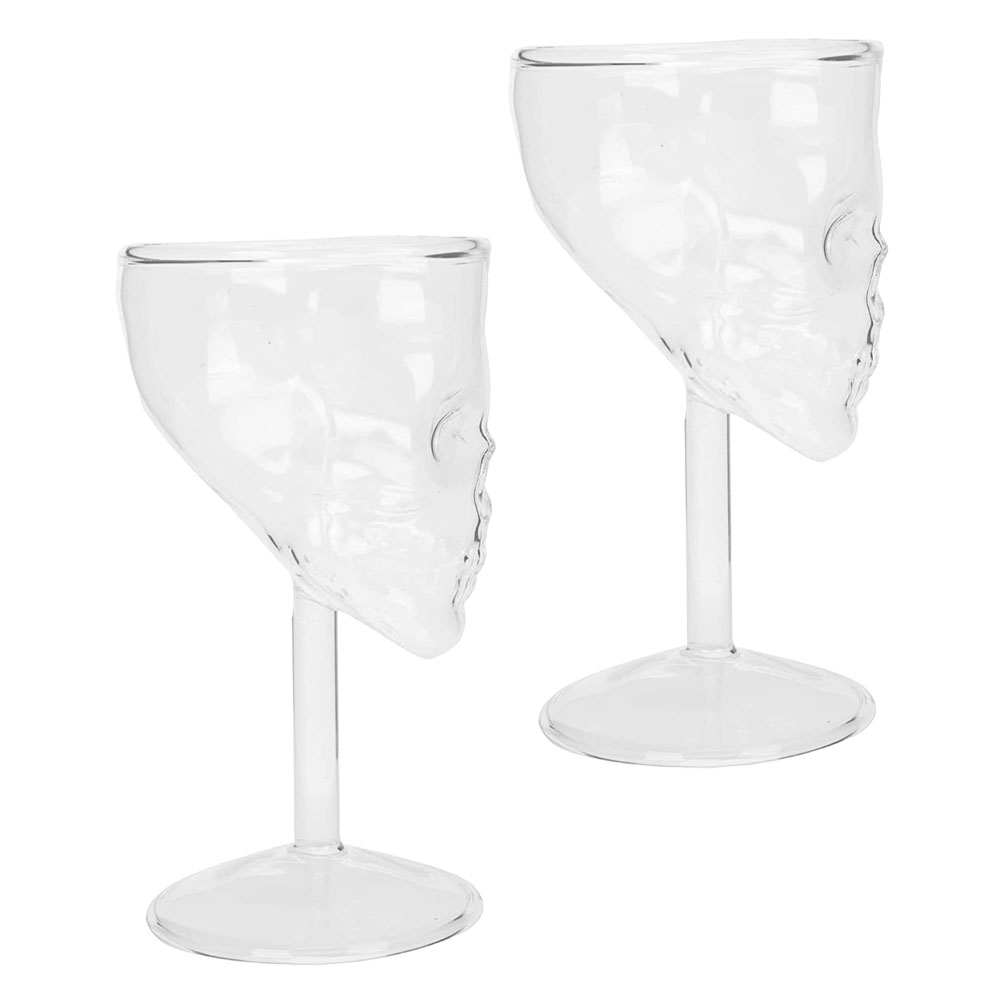 2 Pcs Skull Wine Glass Whiskey Glasses Cocktail Glass Halloween ...
