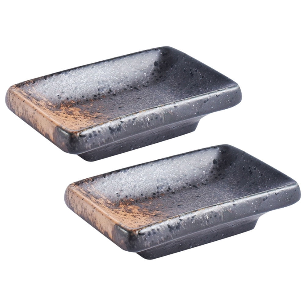 2 Pcs Small Dish of Soy Sauce Seasoning Container Vinegar Plate Sushi ...