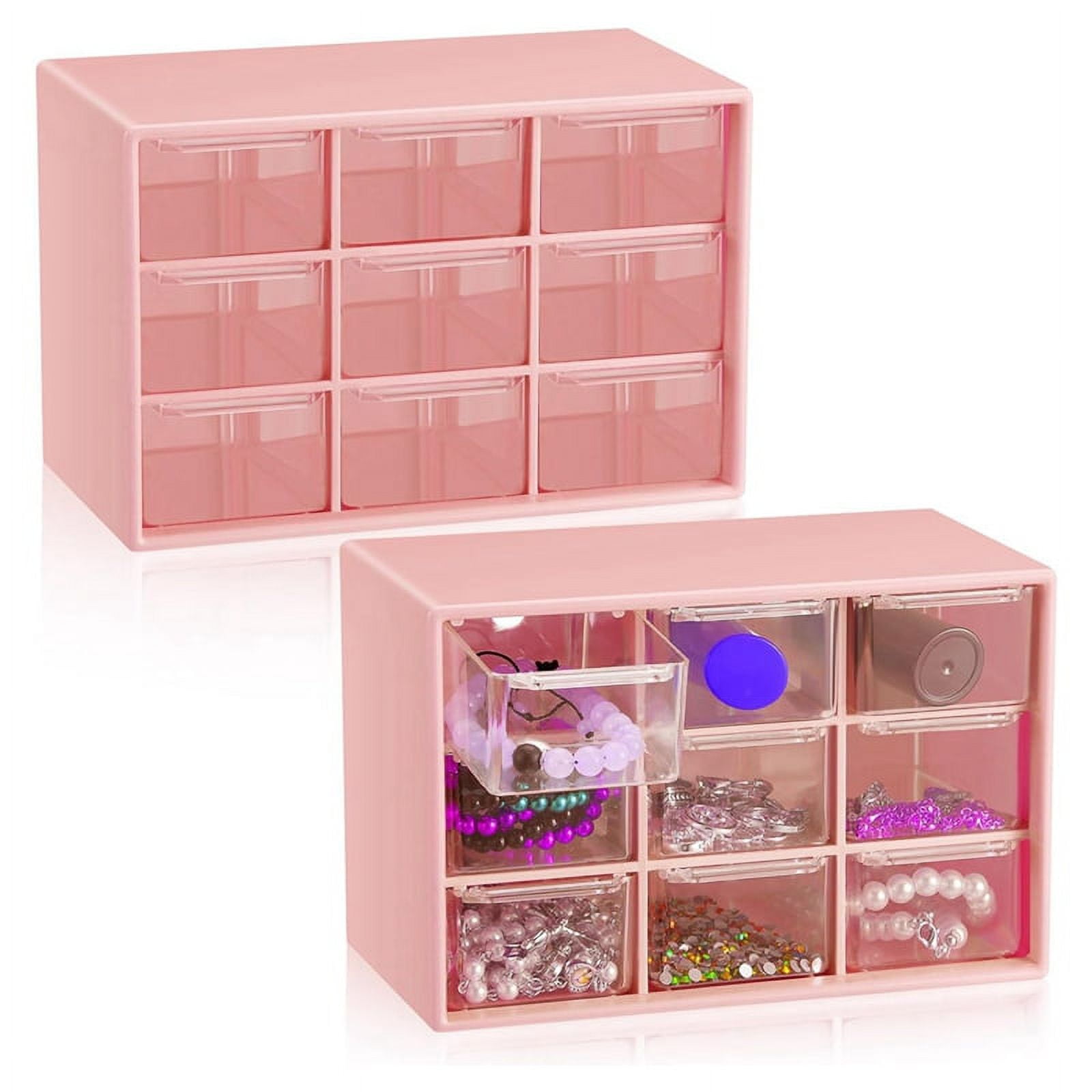 2 Pcs Small Drawer Organizer 9 Drawer Toolbox Mini Drawer Organizer ...