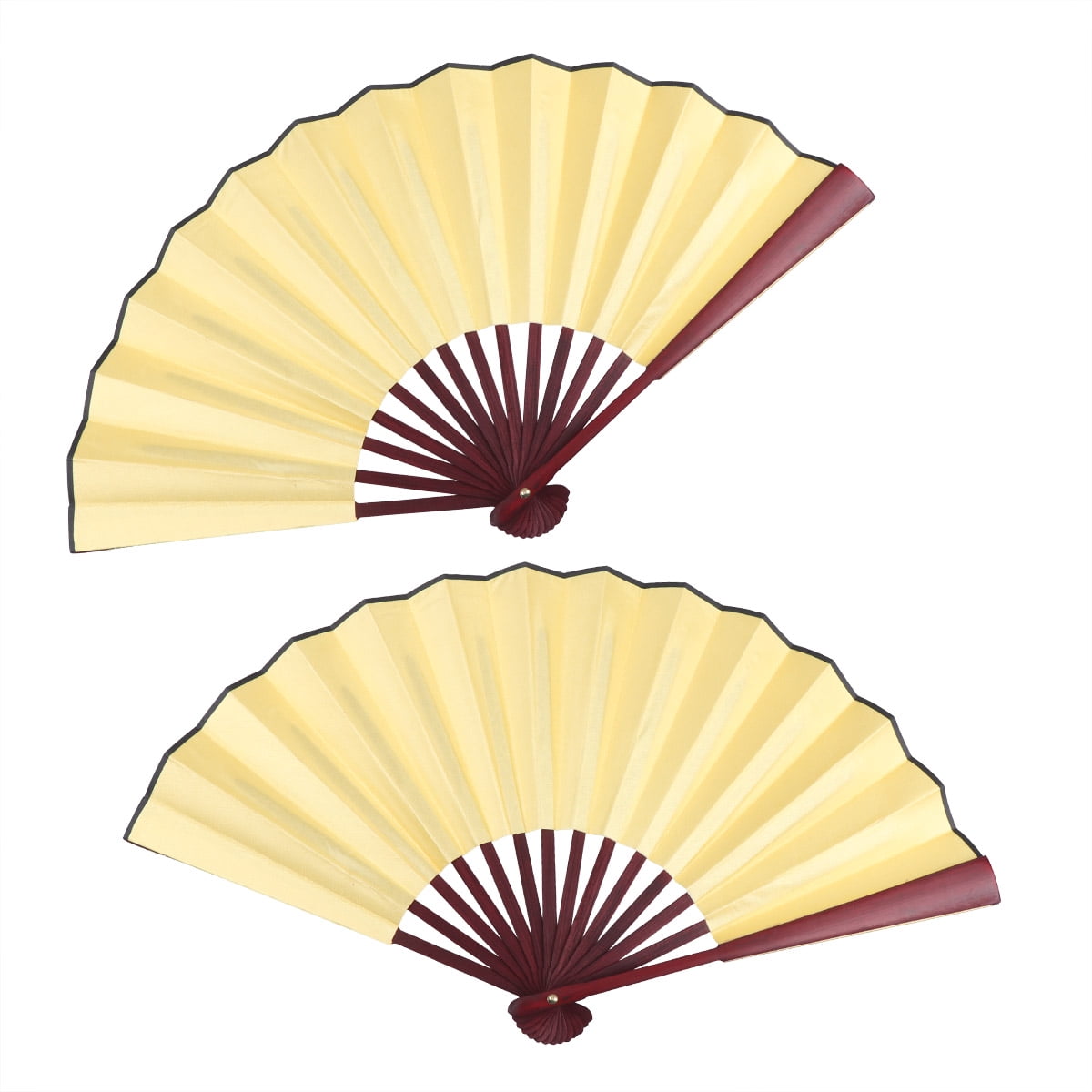 2 Pcs Small Hand Fan Foldable Fabric Folding Fans Yellow - Walmart.com
