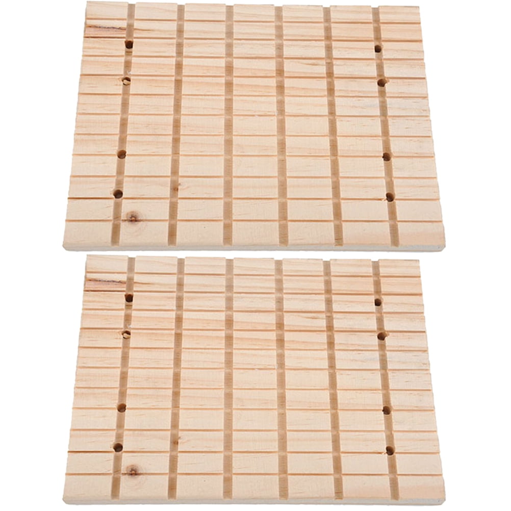 2 Pcs Small Pet Grinding Plate Scratching Hamster Rabbit Playpen Yellow ...