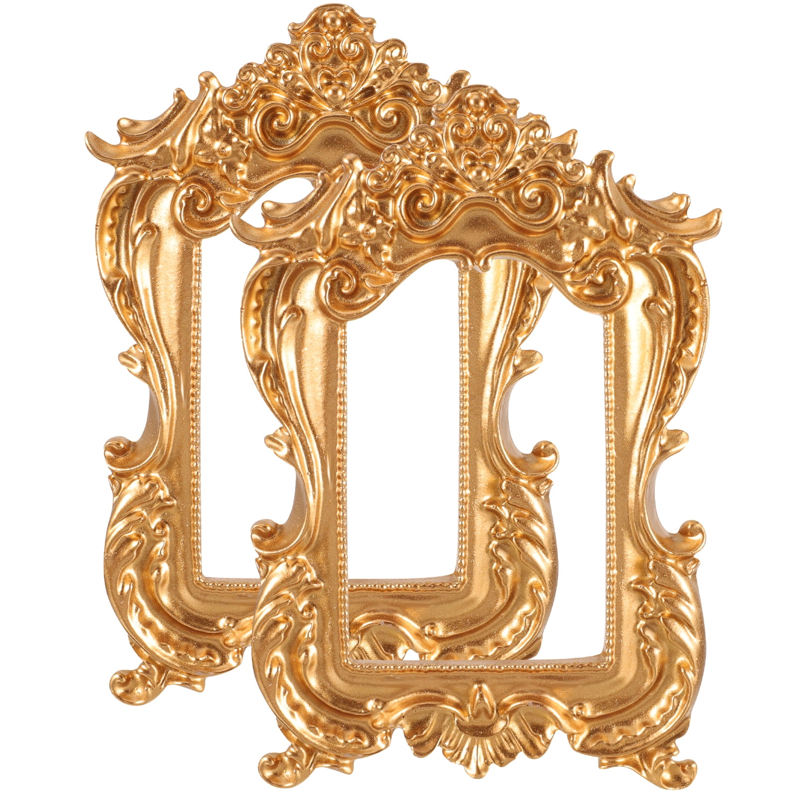 2 Pcs Small Photo Frame Resin Table Decor Display Shelf Crafts Antique ...