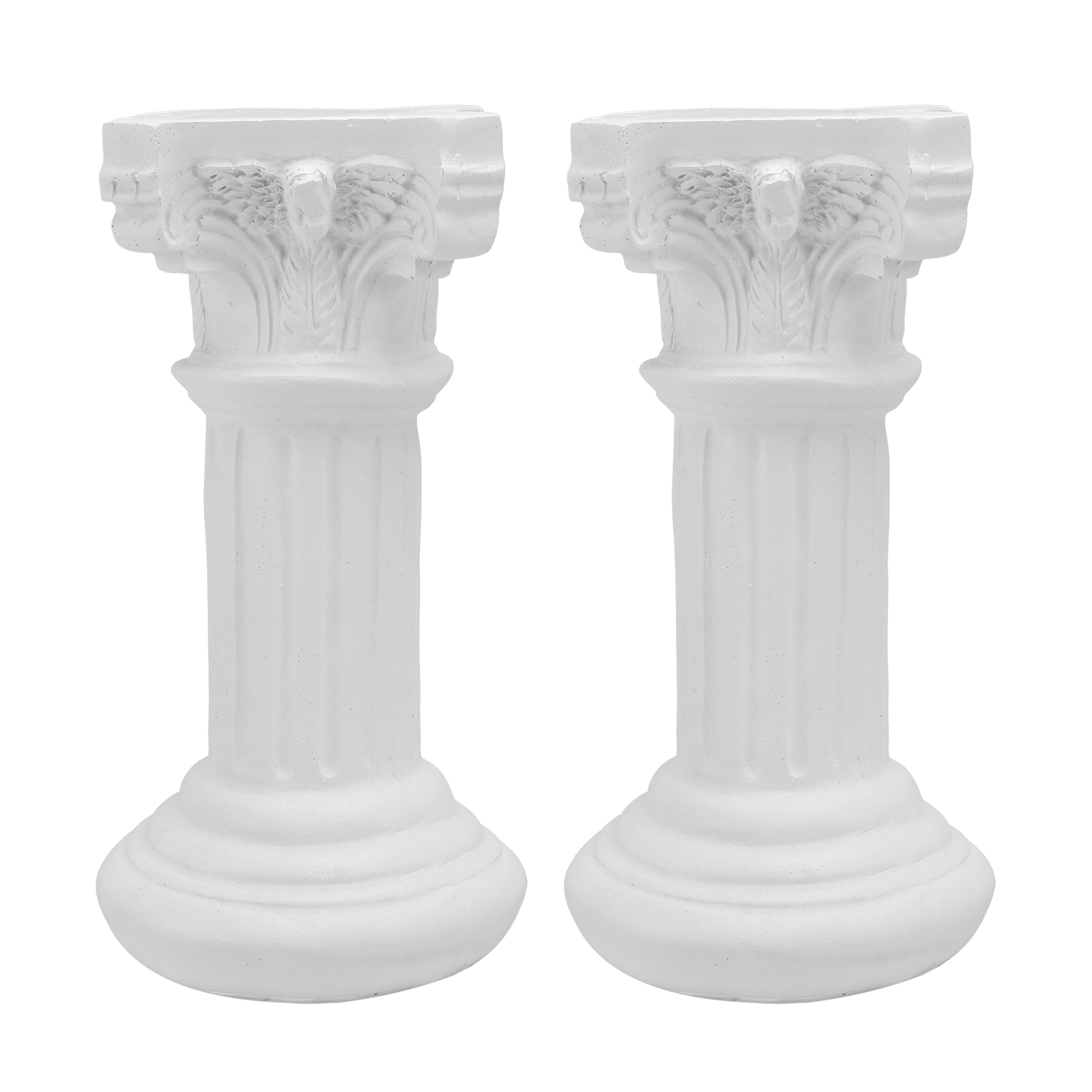 2 Pcs Small Plinths for Statues Resin Column Garden White Roman ...