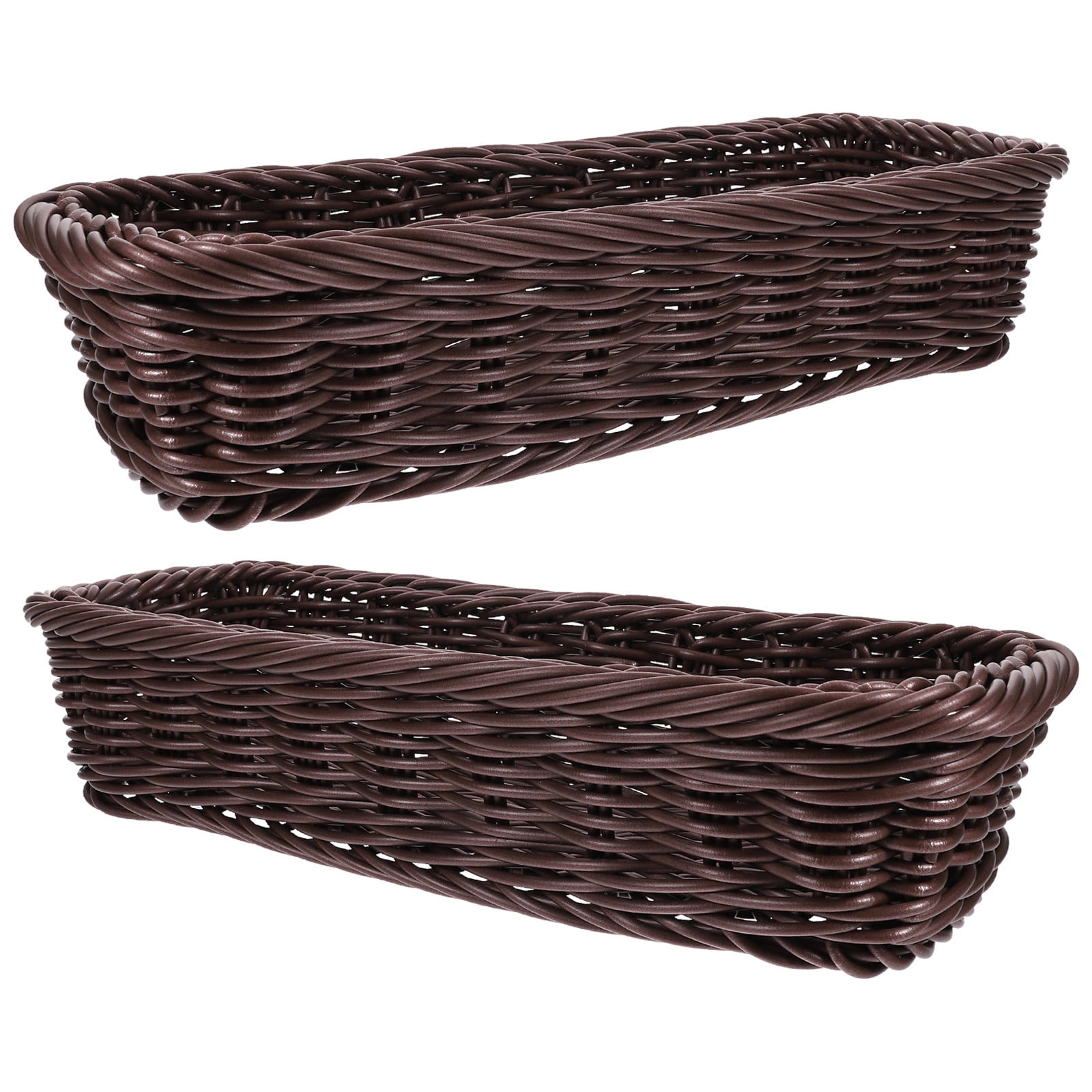 2 Pcs Small Wicker Basket for Table Long Baskets Storage Kitchen Box ...