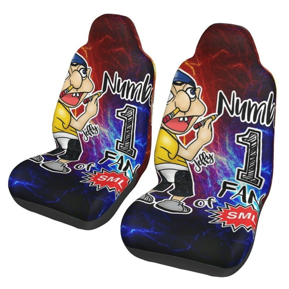 2 Pcs Sml Cartoon Jef-,Fy Car Seat Covers Cartoon Car Interior Seat ...