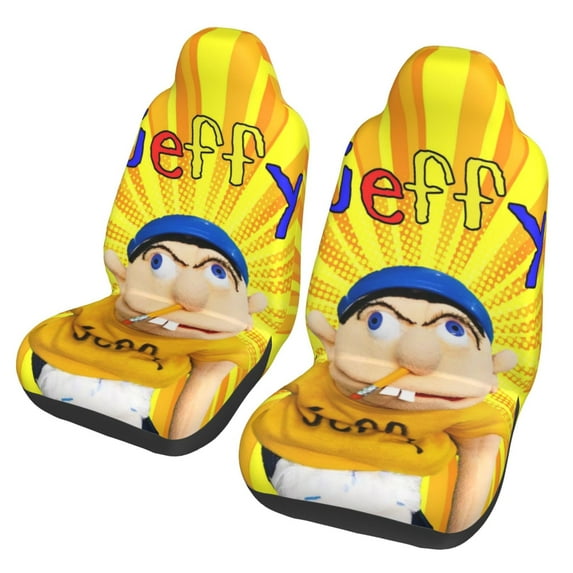 2 Pcs Sml Cartoon Jef-,Fy Car Seat Covers Cartoon Car Interior Seat ...