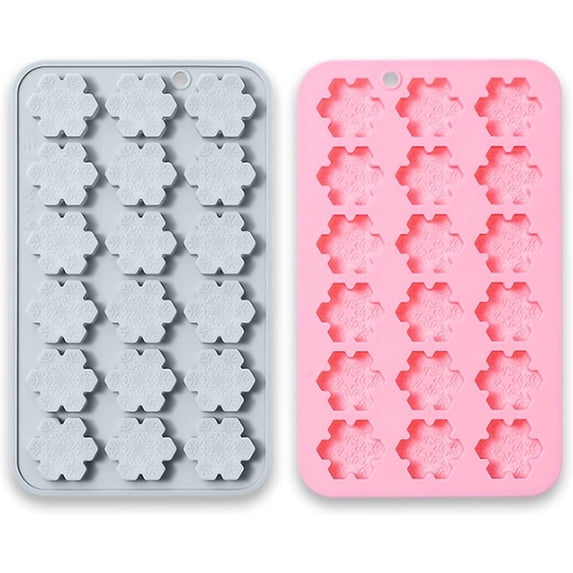 2 Pcs Snowflake Silicone Molds, 18-Cavity 3D Christmas Snowflake ...
