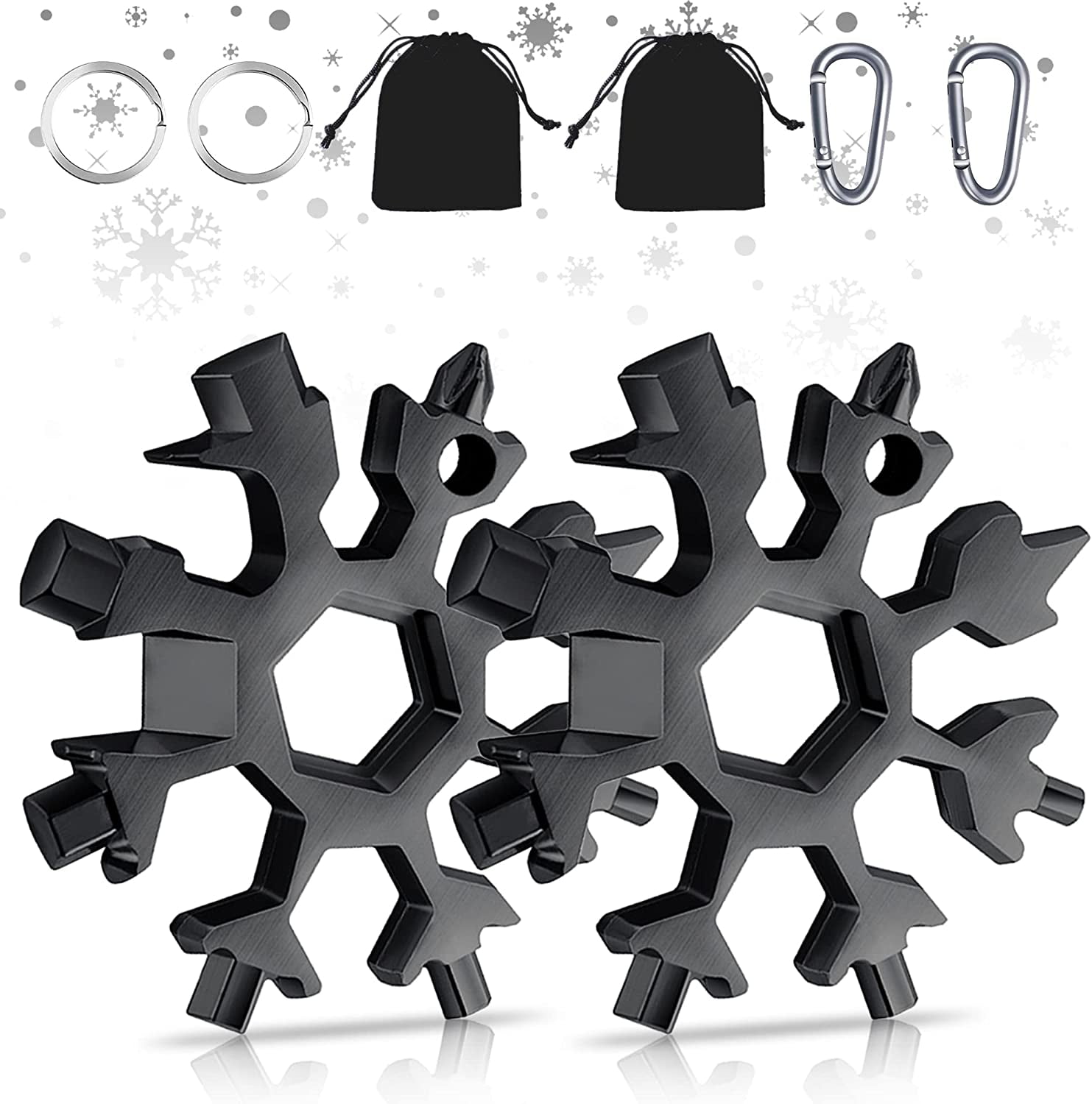 2 Pcs Snowflake Tools 18-in-1 Stainless Steel Snowflakes Multi-tool ...