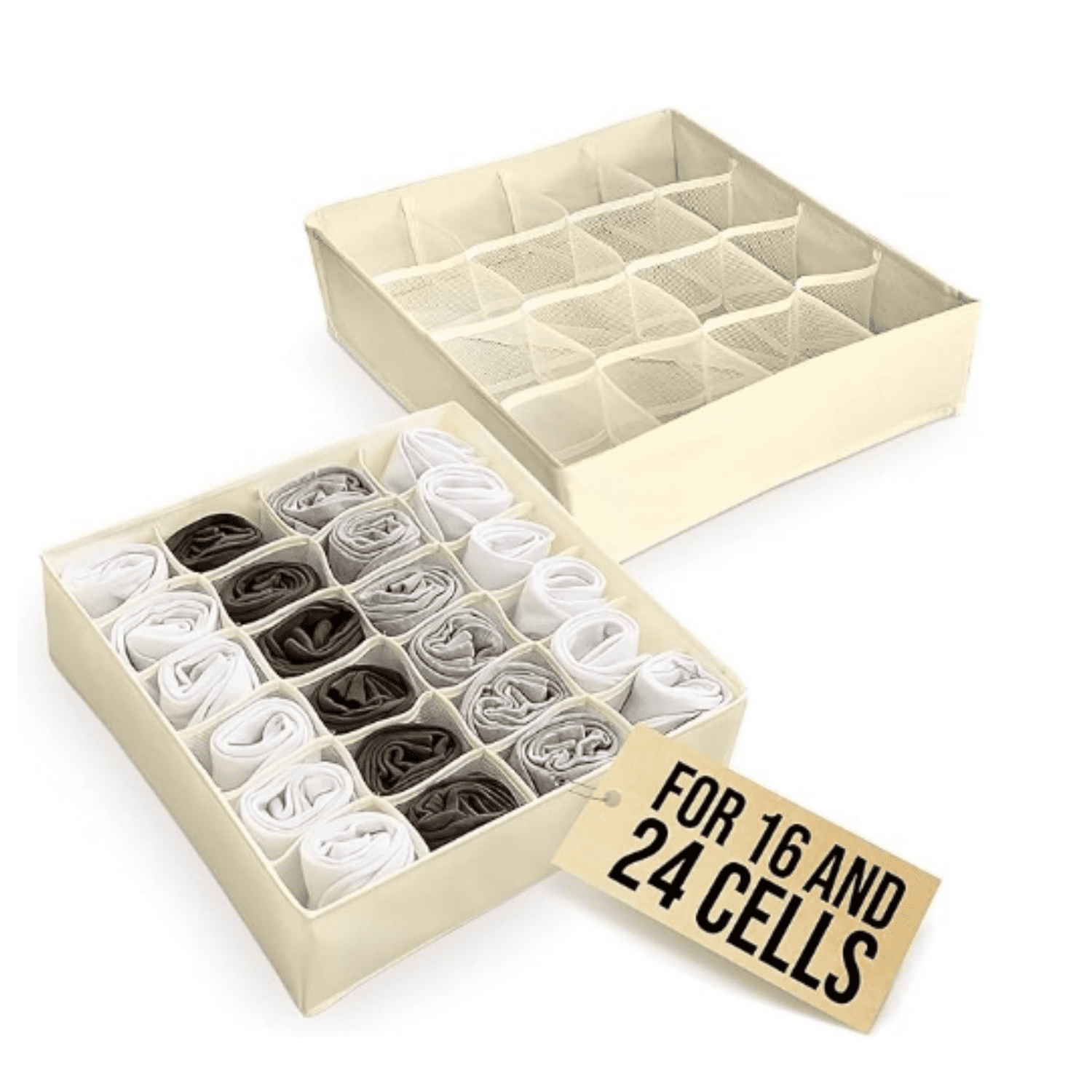 2 Pcs Sock Organizer for Drawer – Underwear & Sock Drawer Organizer ...