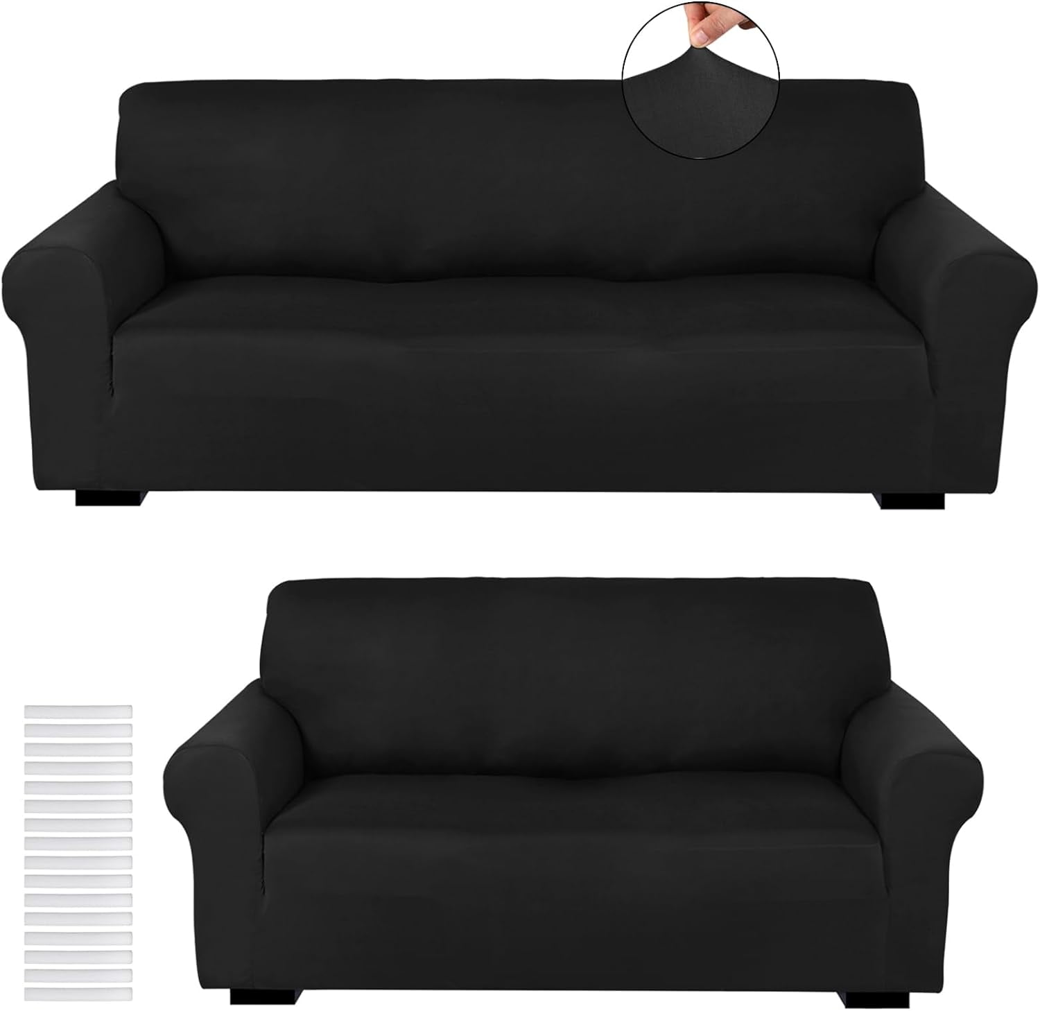 2 Pcs Sofa Covers Couch and Loveseat Covers Set Stretch Sofa Slipcover ...