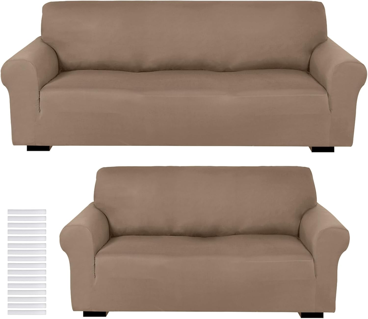 2 Pcs Sofa Covers Couch and Loveseat Covers Set Stretch Sofa Slipcover ...