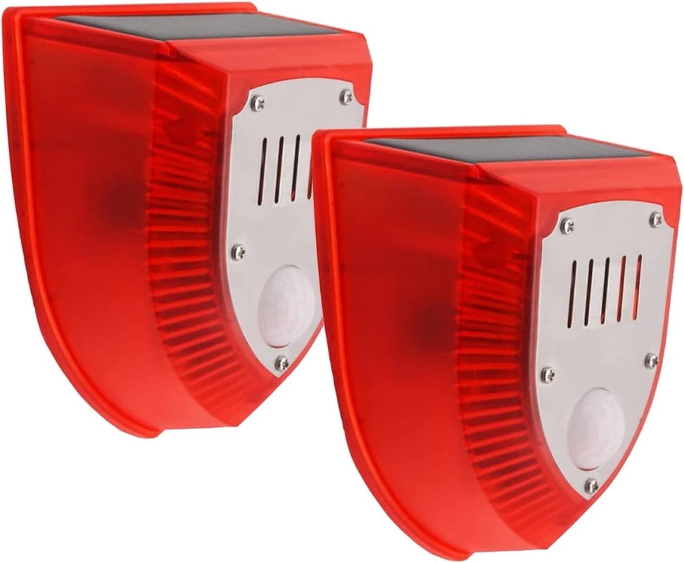 2 Pcs Solar Alarm Motion Detector with Sound Outdoor Motion Sensor ...