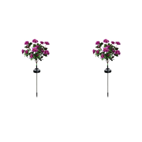 2 Pcs Solar Azalea Flower Light Waterproof for Yard and Pathway ...