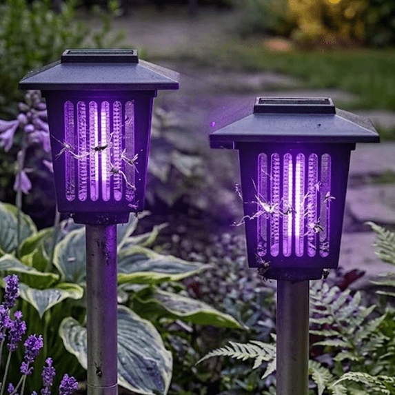 2 Pcs Solar Bug Zapper Waterproof Outdoor Mosquito Zapper Mosquito ...