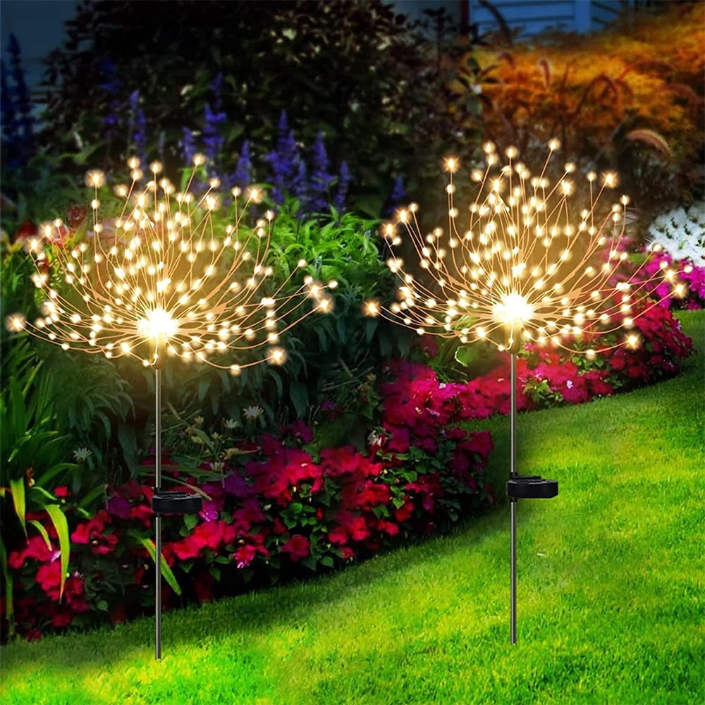 2 Pcs Solar Firework Light, Outdoor Solar Garden Decorative Lights 150 ...