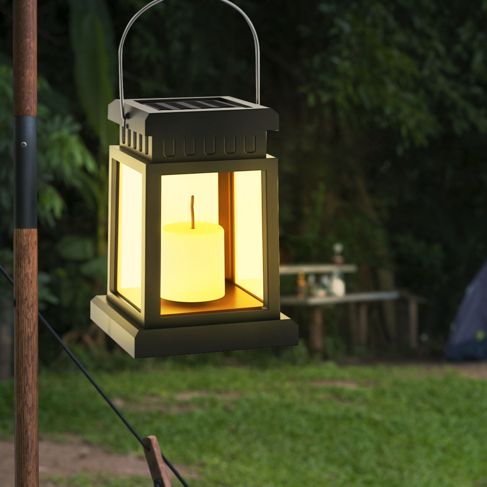 2 Pcs Solar Lanterns IP44 Waterproof Candle Lanterns Decorative Solar ...
