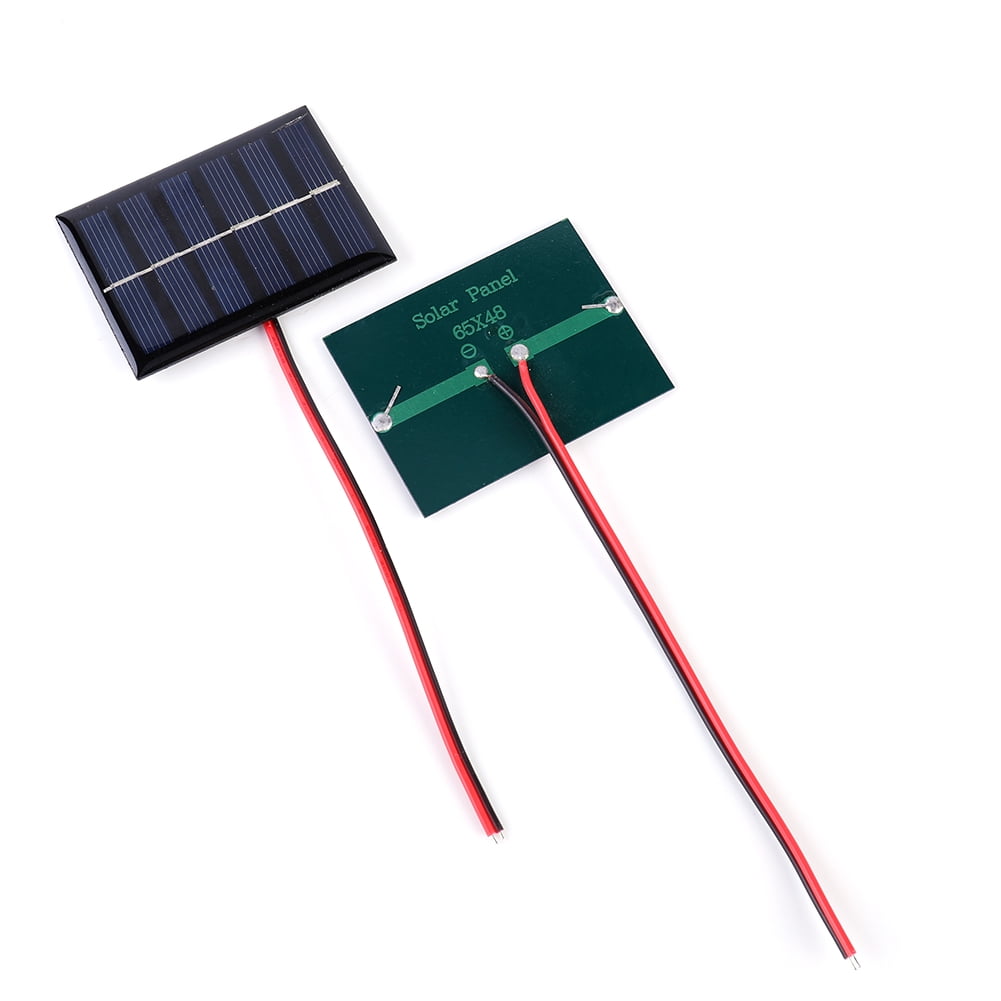 2 Pcs Solar Panel 1W 3V 100MA Solar Cell with Cable for 2-3V Battery ...
