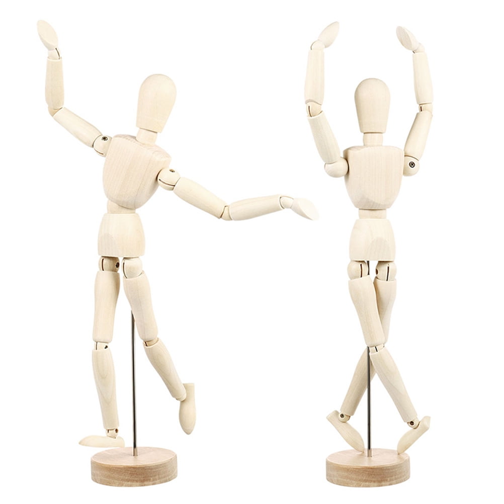 2 Pcs Solid Wood Doll Ornaments Models Ornament Wood Crafts DIY Wooden ...