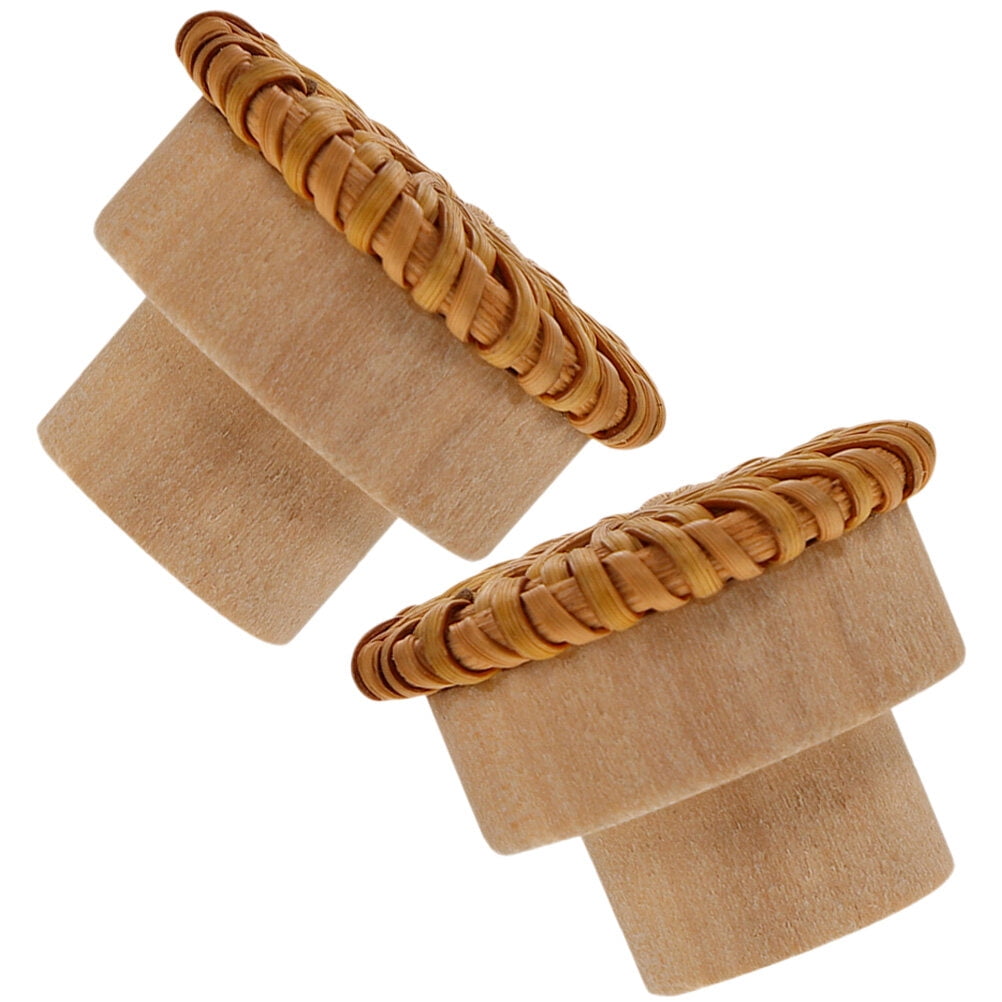 2 Pcs Solid Wood Handle Drawer Dresser Handles for Cabinets Vanity Desk ...