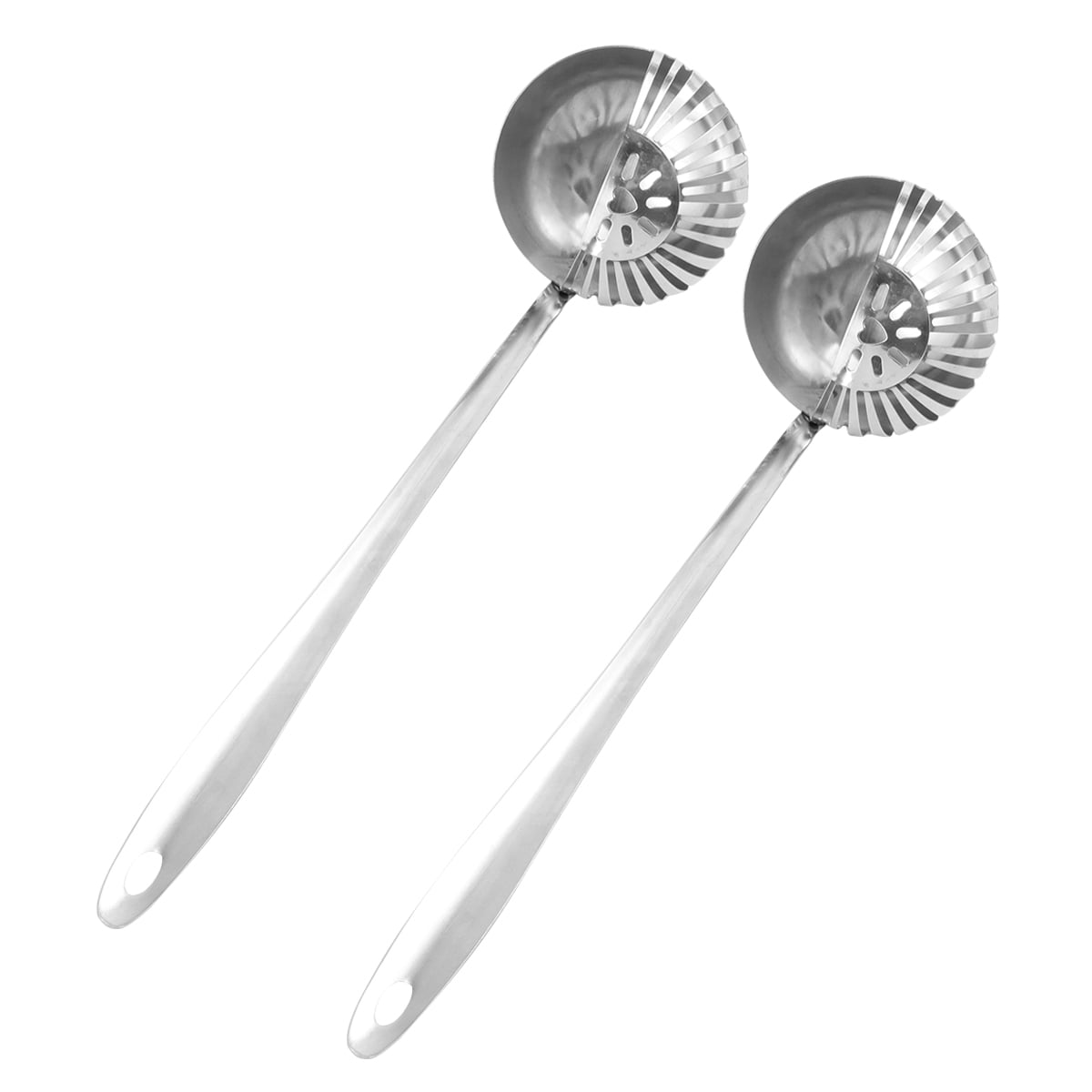 2 Pcs Soup Spoons Ladle with Strainer Stainless Skimmer Donut Moulds ...
