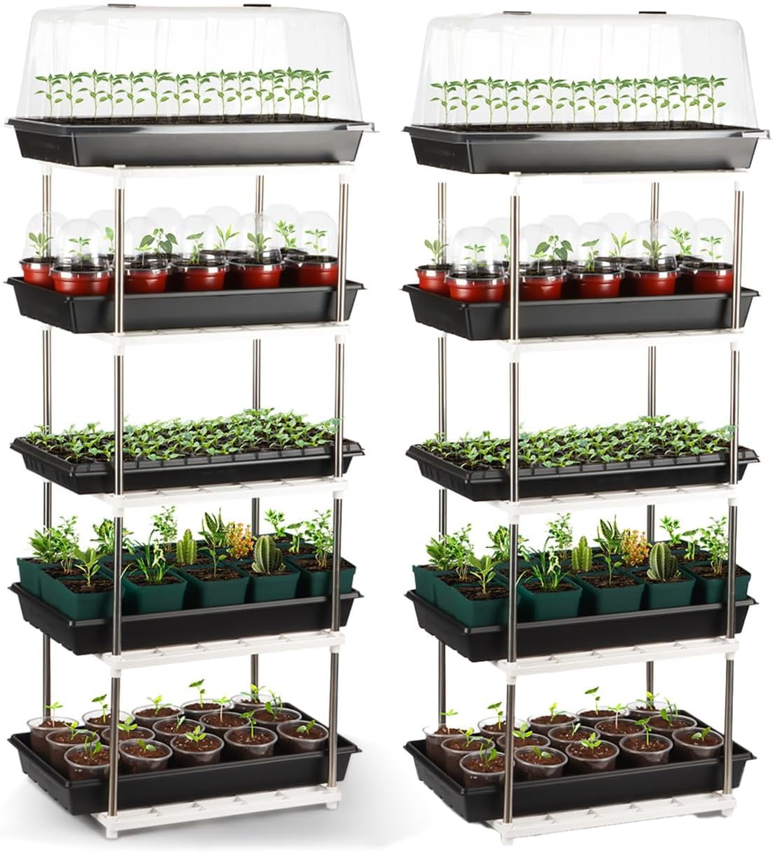 2 Pcs Space-Saving 5-Tier Grow Station for Indoor/Outdoor Gardening - Walmart.com