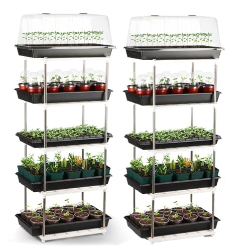 2 Pcs Space-Saving 5-Tier Grow Station for Indoor/Outdoor Gardening ...