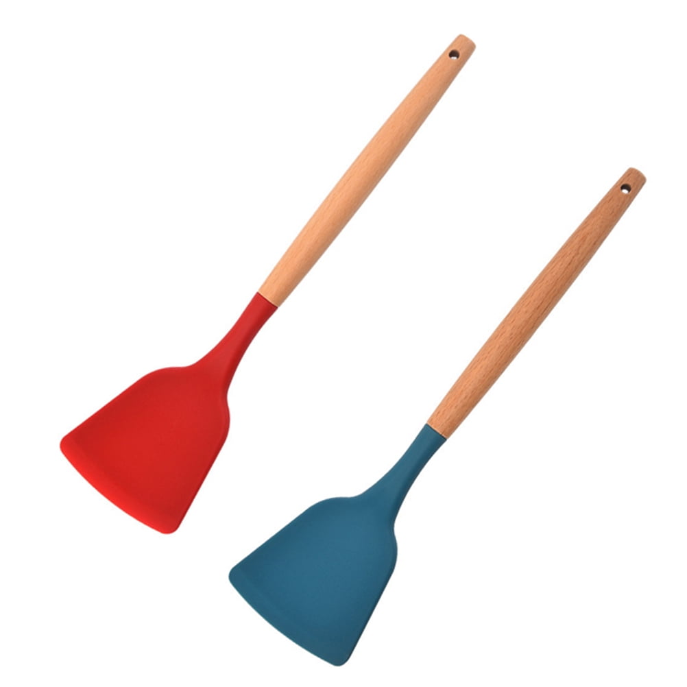 2 Pcs Spatula Cooking Utensils Silicone Wok Scoop Shovel Kitchen ...