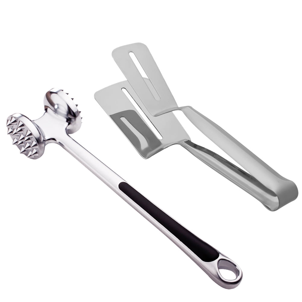 2 Pcs Spatula Shovel Fried Loose Meat Hammer Barbecue Tongs Stainless ...