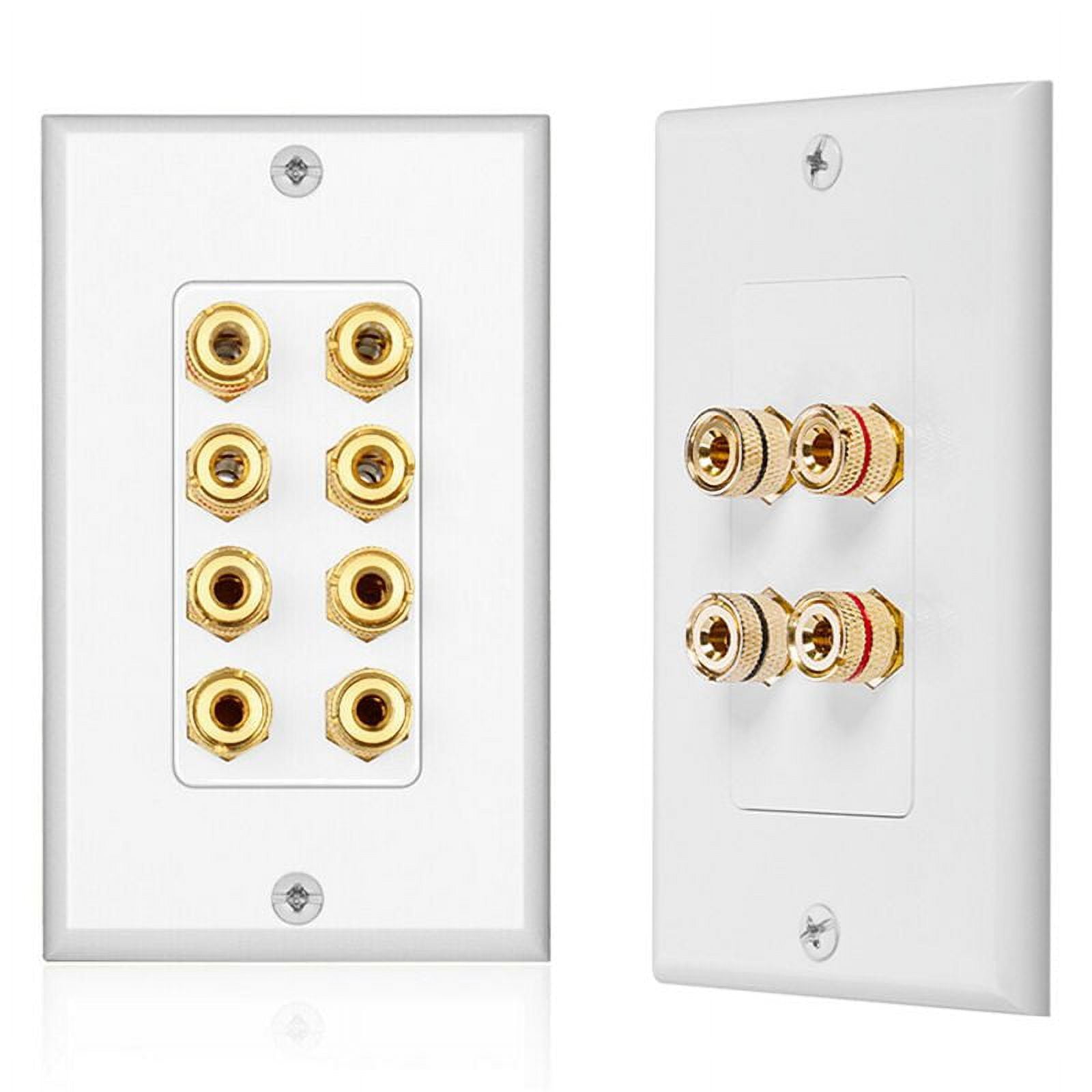 2 Pcs Speaker Wall Plate Home Theater Wall Plate Audio Panel 8 Posts ...