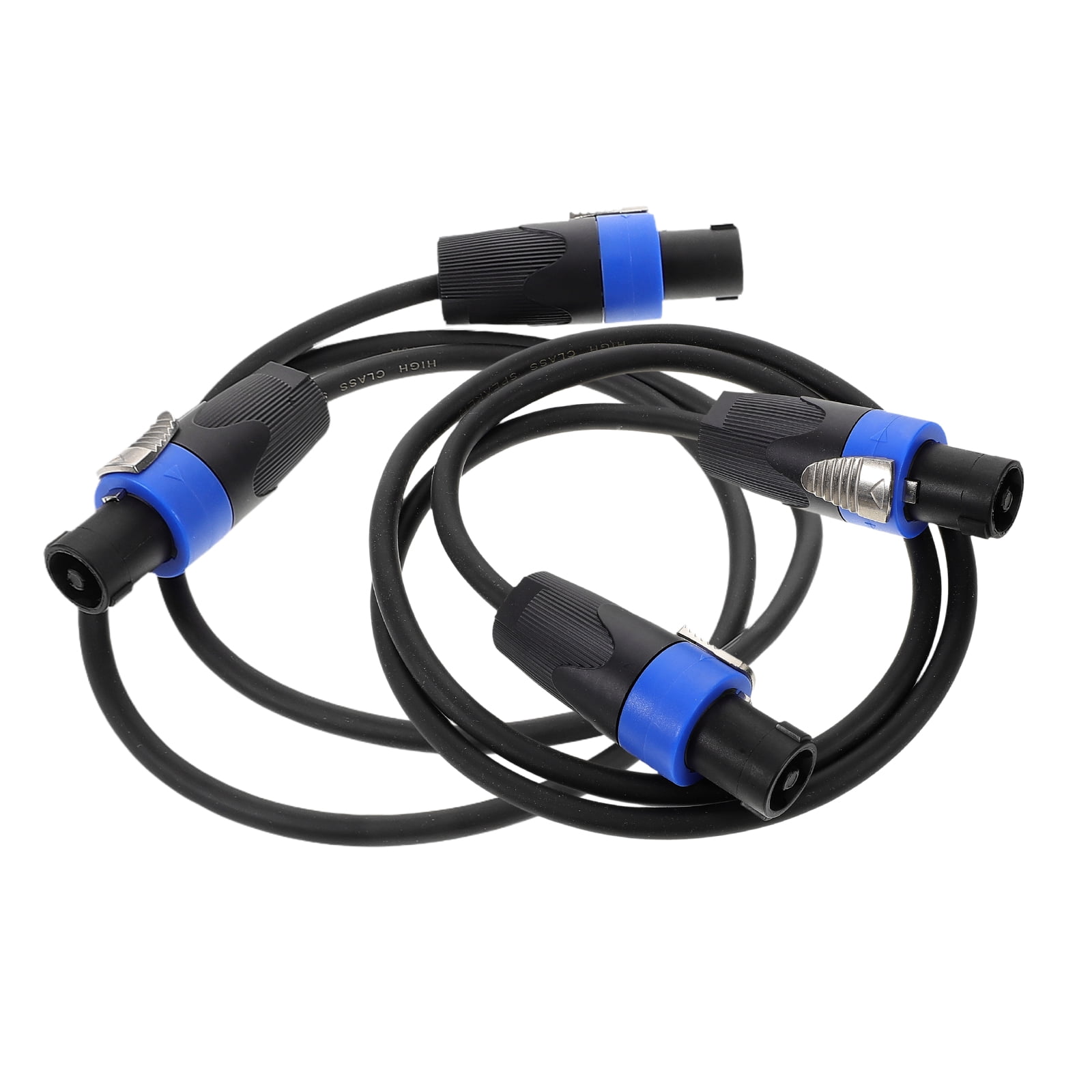 2 Pcs Speaker Wire Plugs Connector Amp Cabinet Cable Black - Walmart.com